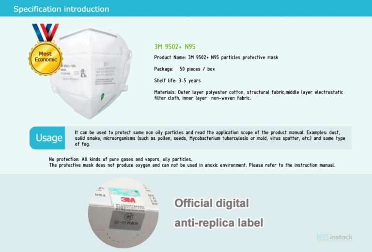 3m 9502+ N95 Flat-fold Respirator Mask - N95 In Stock